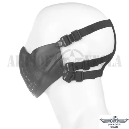MÁSCARA MEDIA CARA LIGERA MK.II NEGRA - INVADER GEAR - AirSoftYecla.es